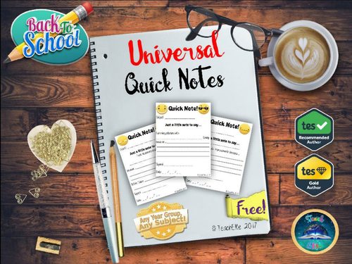 Back to School Quick Notes! | Teaching Resources