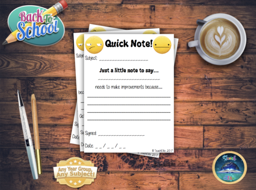 Back to School Quick Notes! | Teaching Resources