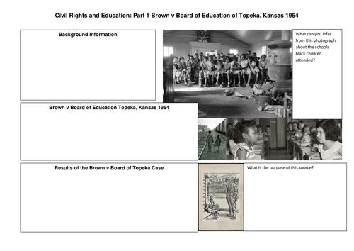 Brown v Board Case - Civil Rights -Black Peoples of America | Teaching ...
