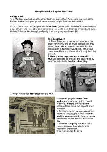 Montgomery Bus Boycott - Black Peoples of America | Teaching Resources