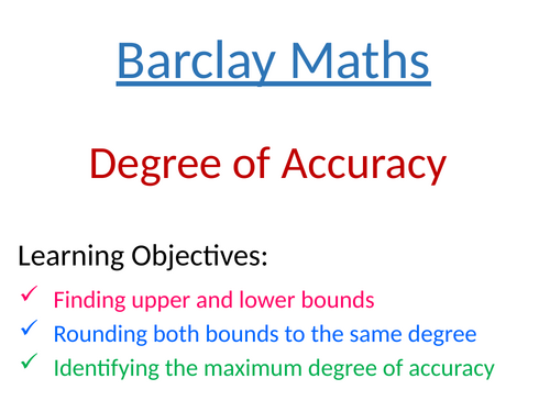 Upper & Lower Bounds | Teaching Resources