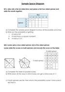 Sample space diagram Worksheet wih Solutions- Edexcel KS3/KS4 ...