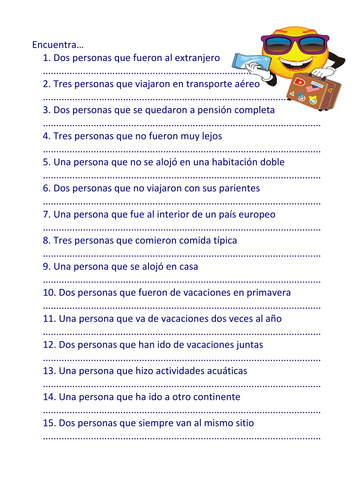 Encuentra a personas en clase (Spanish speaking ice-breakers ...