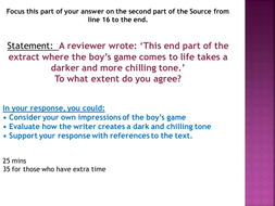 AQA GCSE English Language spec 8700 bite sized assessment for paper 1 ...