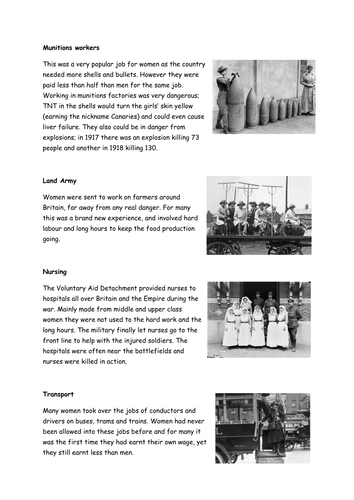 Women in the First World War | Teaching Resources
