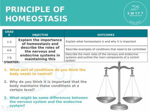 NEW AQA GCSE Biology - 'Homeostasis' lessons | Teaching Resources