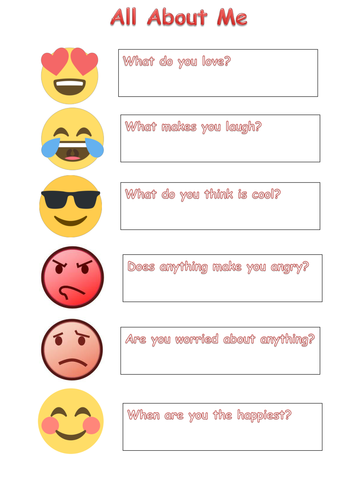 Back to school Emoji First day Getting to know you activity | Teaching ...