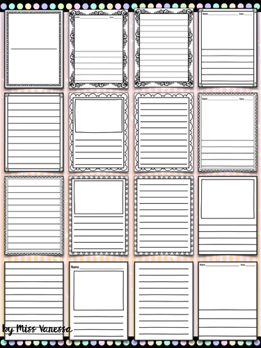 Journal Paper for Early Writers, Writing Paper Journal Covers ...