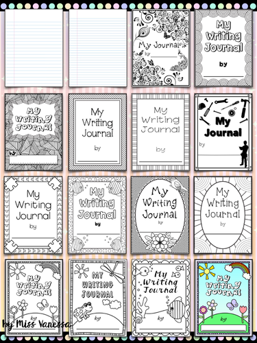 Journal Paper for Early Writers, Writing Paper Journal Covers ...