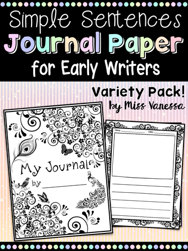 Journal Paper for Early Writers, Writing Paper Journal Covers ...