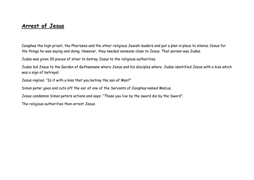 Arrest of Jesus | Teaching Resources