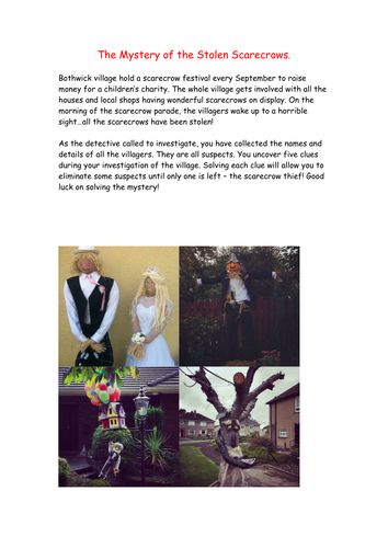 Autumn/Scarecrow Themed Problem Solving Mystery | Teaching Resources