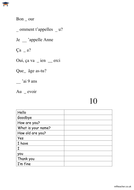French - Greetings gap-fill worksheet | Teaching Resources