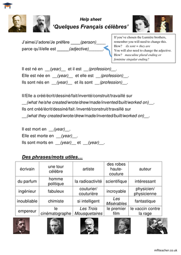 French - Famous French people in history | Teaching Resources