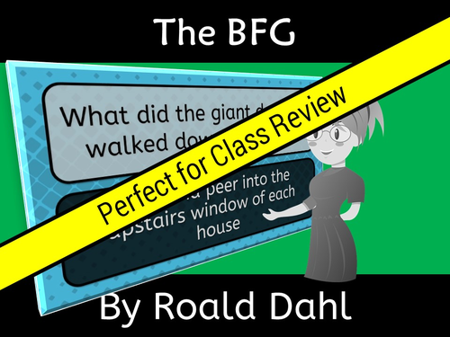 BFG The Big Friendly Giant Roald Dahl Novel Study Review | Teaching ...