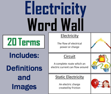 Electricity Word Wall Cards | Teaching Resources