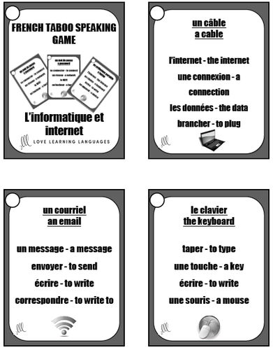 GCSE FRENCH: L'informatique et internet - French Taboo Speaking Game ...