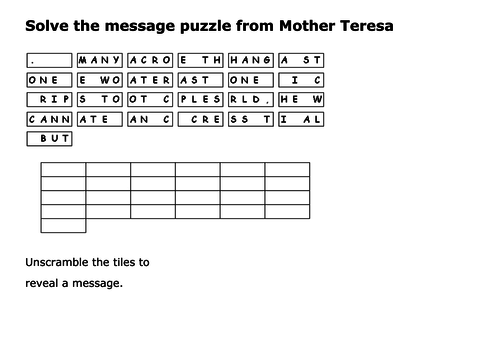 Mother Teresa Activity Pack | Teaching Resources