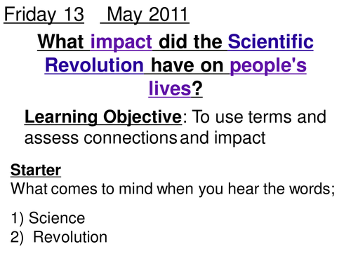 Scientific Revolution Lesson | Teaching Resources