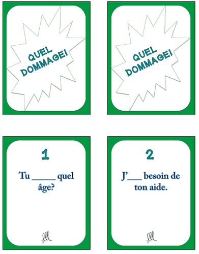 GCSE FRENCH: French avoir expressions game - Quel Dommage! | Teaching ...