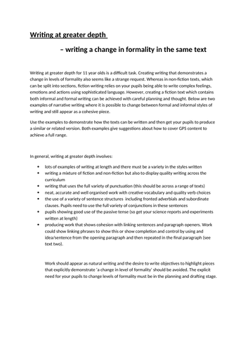 Cross curricular writing KS2 - greater depth text example | Teaching ...