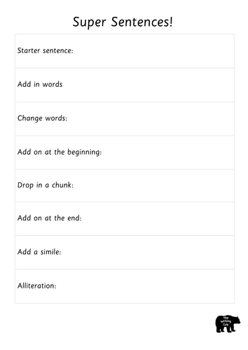 Super Sentences Display and Writing Frame Pack | Teaching Resources