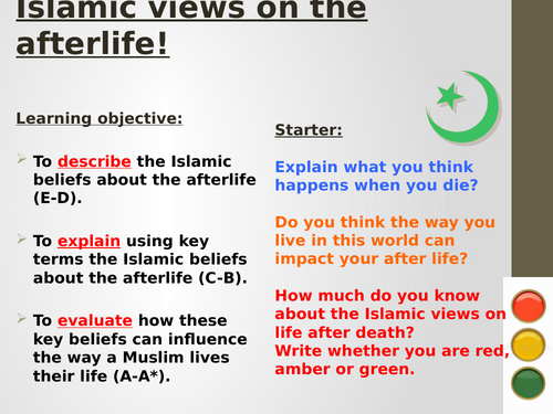 GCSE -Islamic beliefs about the afterlife and Islamic Funerals (two ...