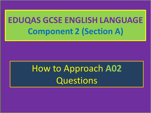 Eduqas GCSE English Language (Component 2, Section A) How to structure ...