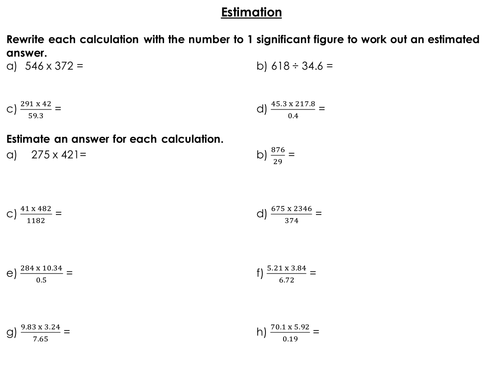Calculation Bundle - Edexcel | Teaching Resources