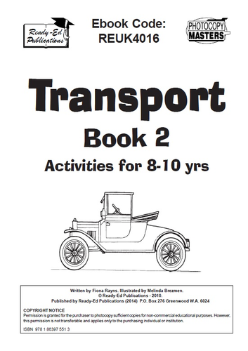 Transport Book 2 - Activities for 8 - 10 years | Teaching Resources