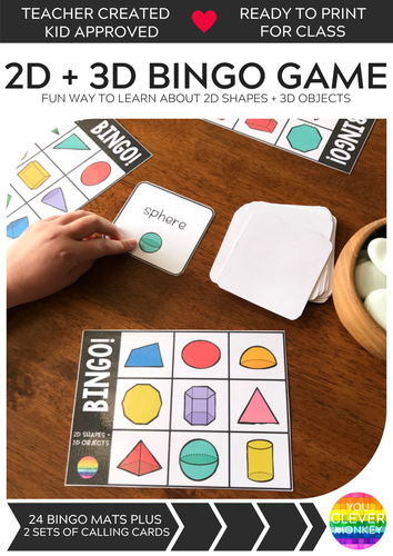 2D Shape + 3D Objects BINGO | Teaching Resources