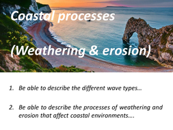 Constructive and destructive waves, Weathering and erosion, Coastal ...