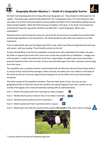 Geography Murder Mystery 1 - Death of a Geography Teacher | Teaching ...