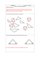 GCSE Maths - Congruency Questions and Answers | Teaching Resources