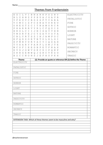 Frankenstein Word searches Worksheets - Activity or Homework ...