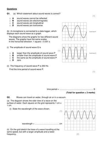 Bitesize Physics Revision worksheets (Electricity, energy, waves and ...