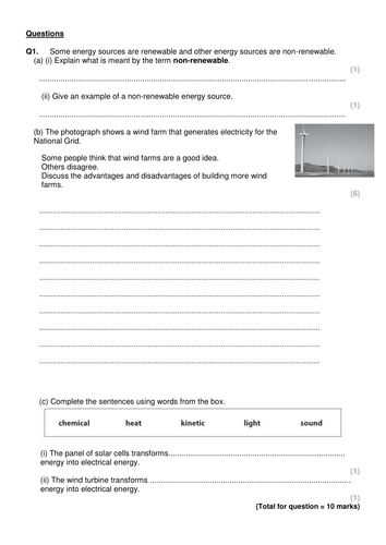 Bitesize Energy revision - Renewable energy, fossil fuels and nuclear ...