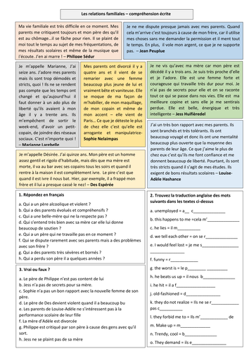 KS3/4 French - Oral scaffold, Vocab builder and Narrow reading on ...