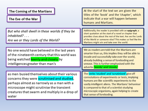 Science Fiction War of the Worlds | Teaching Resources