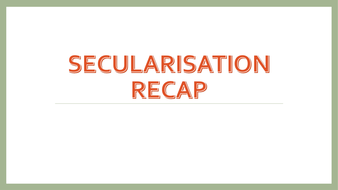 THE SECULARISATION DEBATE [7 LESSONS] - BELIEFS IN SOCIETY AQA ...