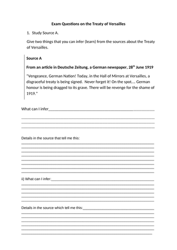 Edexcel 9-1 History GCSE -Weimar and Nazi Germany - Treaty of ...
