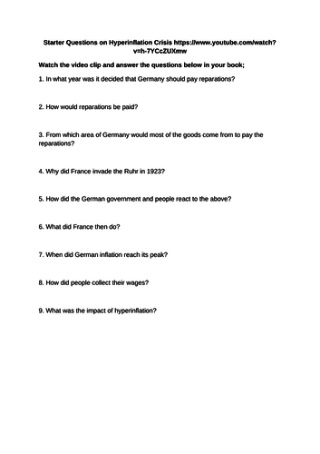 Edexcel 9-1 GCSE - Weimar & Nazi Germany -Invasion of the Ruhr ...