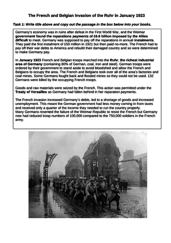 Edexcel 9-1 GCSE - Weimar & Nazi Germany -Invasion of the Ruhr ...
