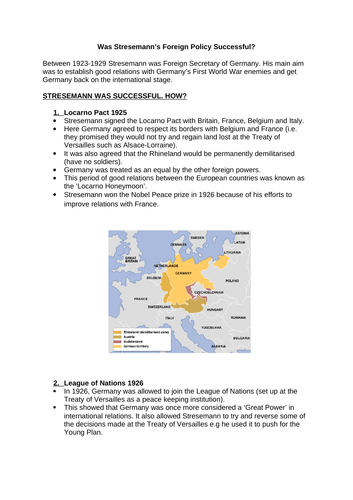 Edexcel 9-1 History GCSE - Weimar and Nazi Germany - Stresemann's ...