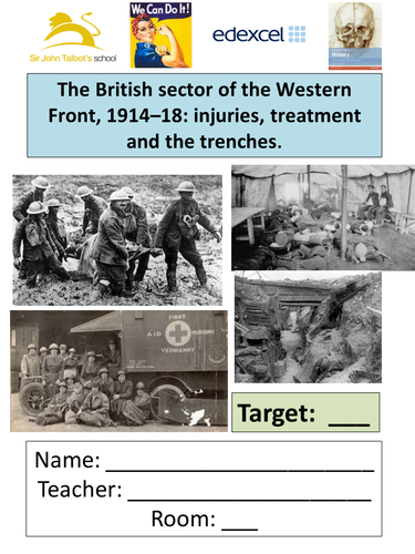Edexcel GCSE (1-9) British Sector of the Western Front Workbooklet ...