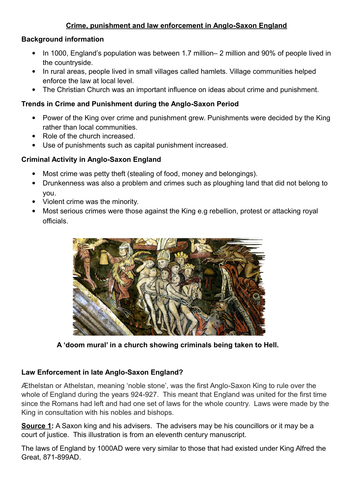 Crime and Punishment -Edexcel 9-1 History GCSE - Anglo-Saxons Lessons 1 ...