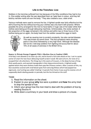 First World War -Lesson 5 - Life in the Trenches | Teaching Resources