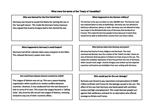 First World War - Lesson 11 - Treaty of Versailles | Teaching Resources