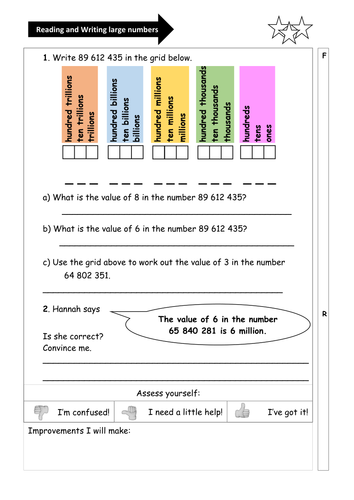 Reading and Writing Large Numbers | Teaching Resources Reading and Writing Large Numbers | Teaching Resources