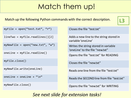GCSE - Python File Handling (OCR NEA preparation) | Teaching Resources
